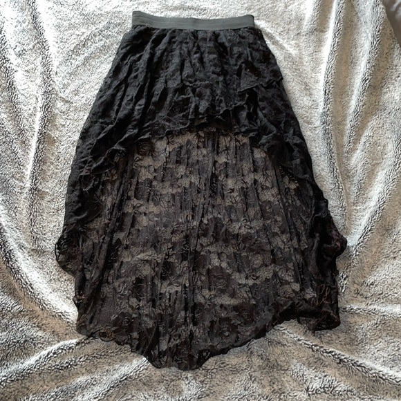 drama gold | Skirts | Drama Gold Hi Low Black Lace Skirt | Poshmark